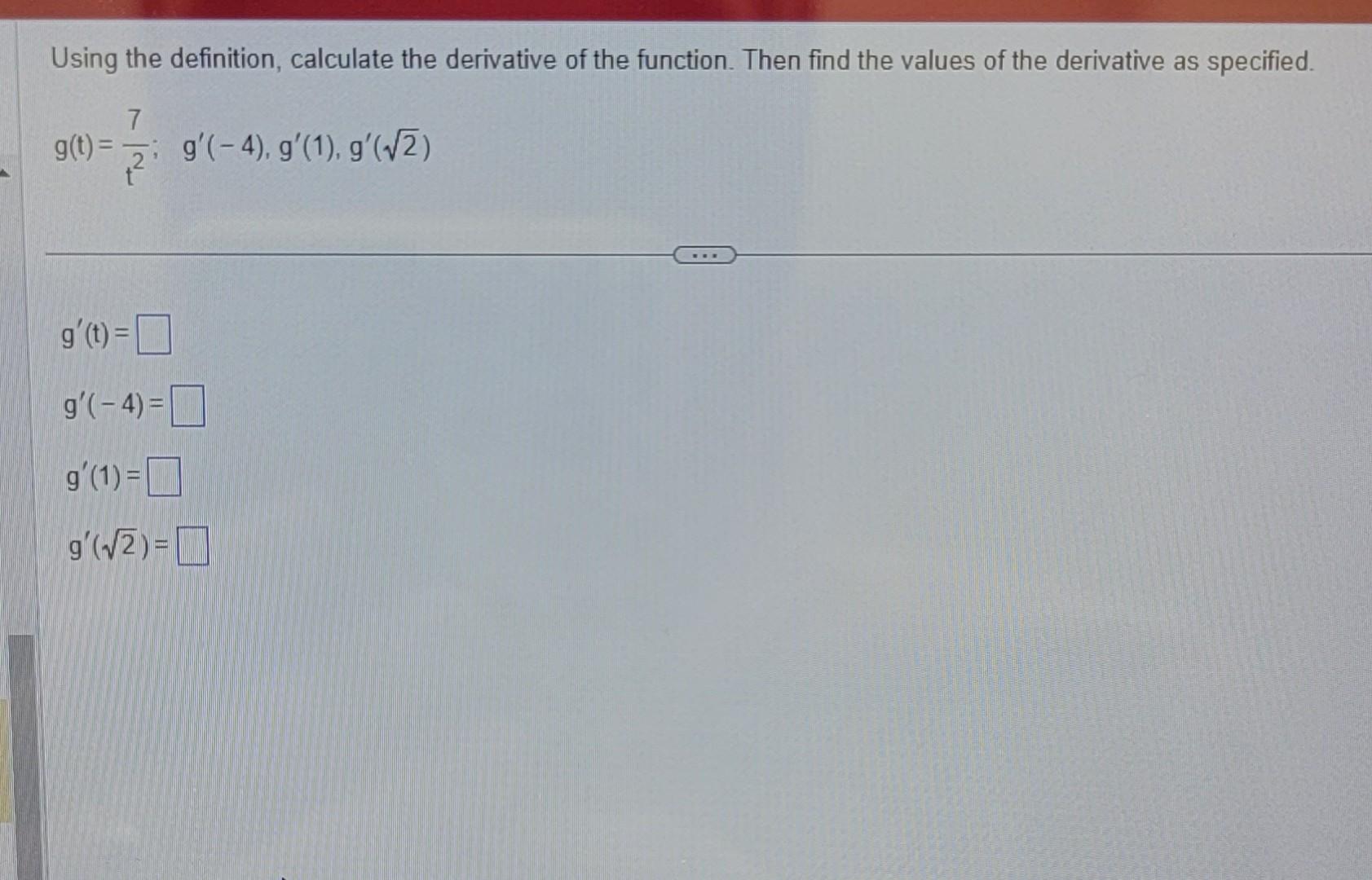 Solved Using the definition, calculate the derivative of the | Chegg.com