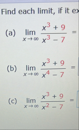 Solved Find each limit, ﻿if it | Chegg.com