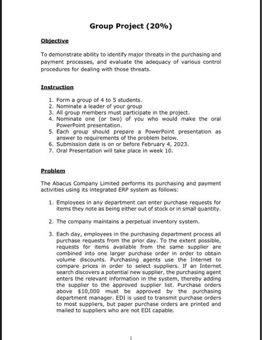 Solved Instruction 1. Form a group of 4 to 5 students. 2. | Chegg.com