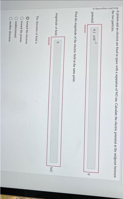 Solved A proton and an electron are fixed in space with a | Chegg.com