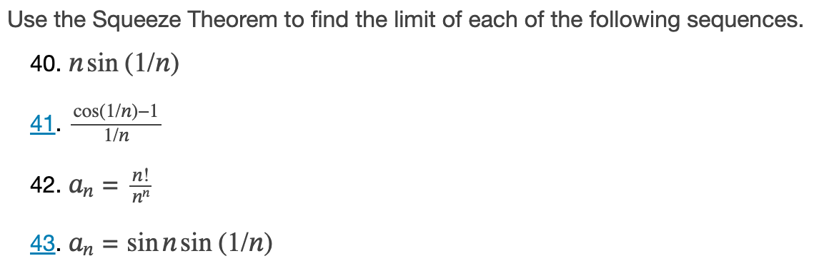 Solved Use the Squeeze Theorem to find the limit of each of | Chegg.com