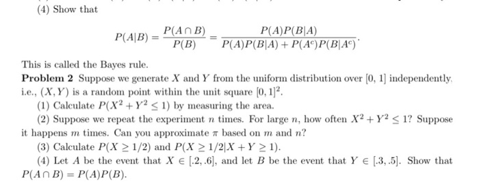 Solved (4) Show that P(A)P(BA) P(ANB) P(AB) P(B) P(A)P(B|A) | Chegg.com