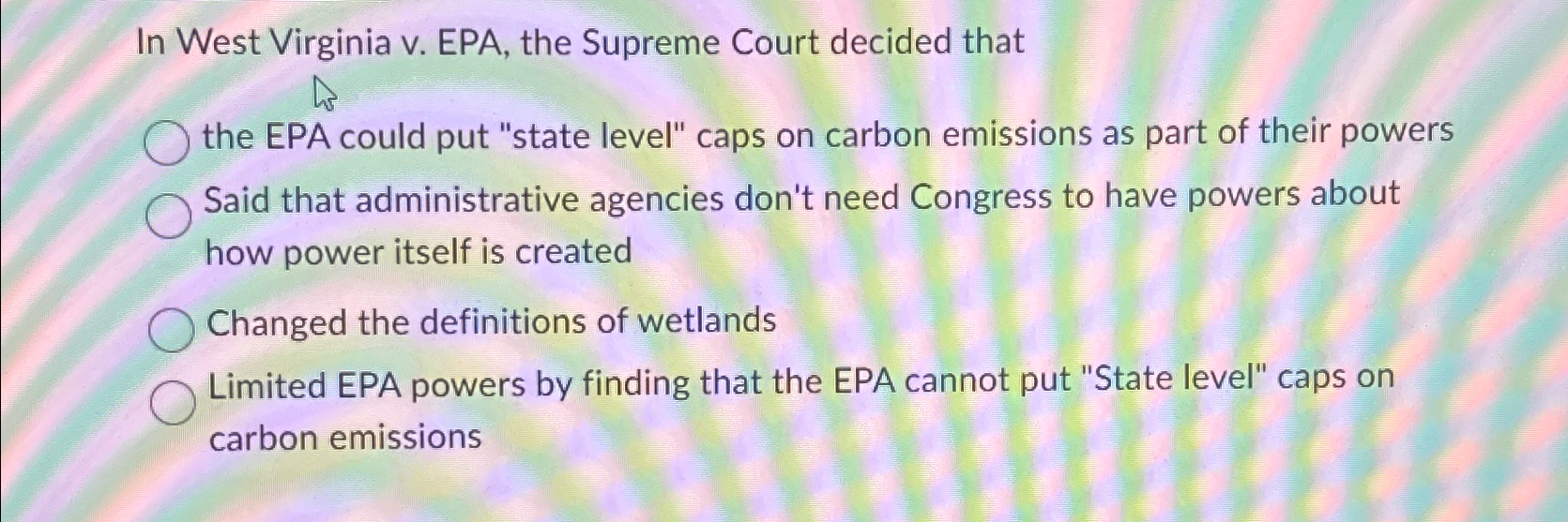 Solved In West Virginia v. ﻿EPA, the Supreme Court decided | Chegg.com