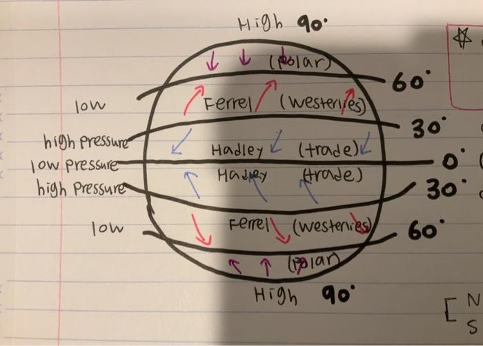 Solved What is te wind direction of Hadley, Ferrel, and | Chegg.com