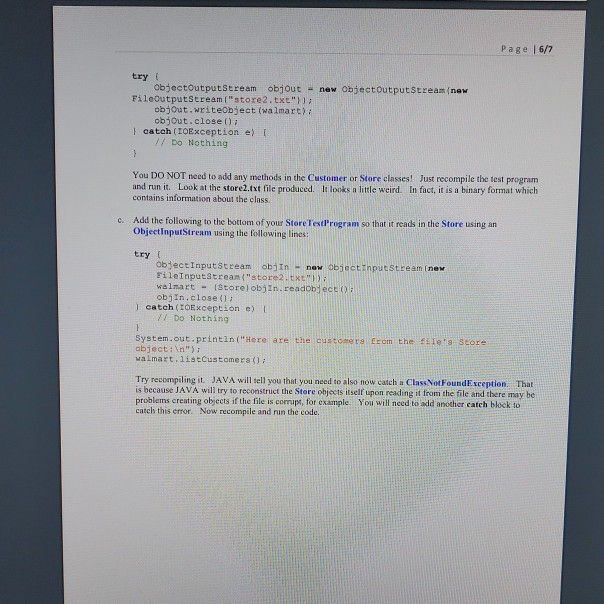 ECE25100 Object Oriented Programming Lab 7: File I/O | Chegg.com