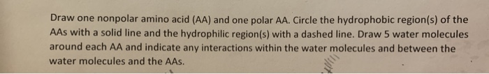 Solved C 2 Draw one nonpolar amino acid (AA) and one polar | Chegg.com