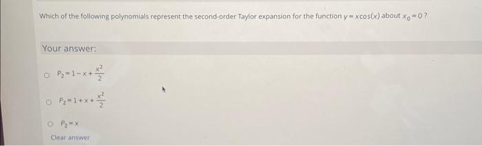 Solved Which of the following polynomials represent the | Chegg.com