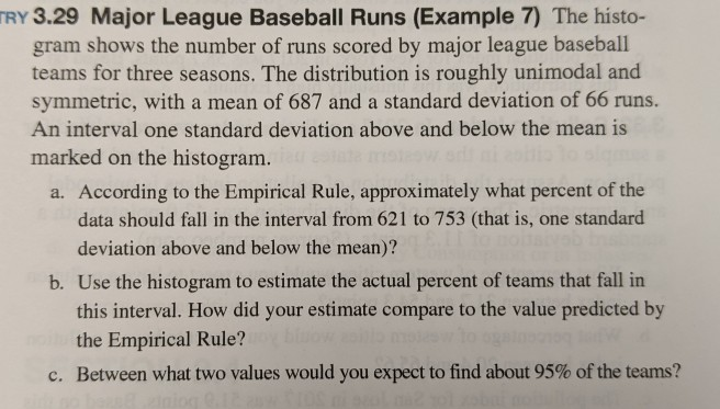 Solved TRY 3.29 Major League Baseball Runs (Example 7) The | Chegg.com