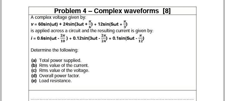 Solved 211 Problem 4 Complex Waveforms [8] A Complex