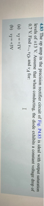 Solved 4.83 The op amp in the precision rectifier circuit of | Chegg.com