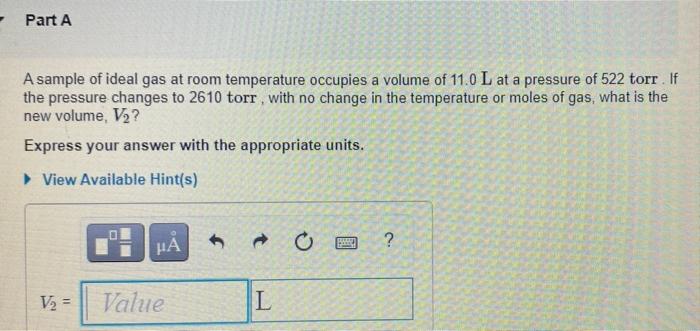 Solved Part A A sample of ideal gas at room temperature | Chegg.com