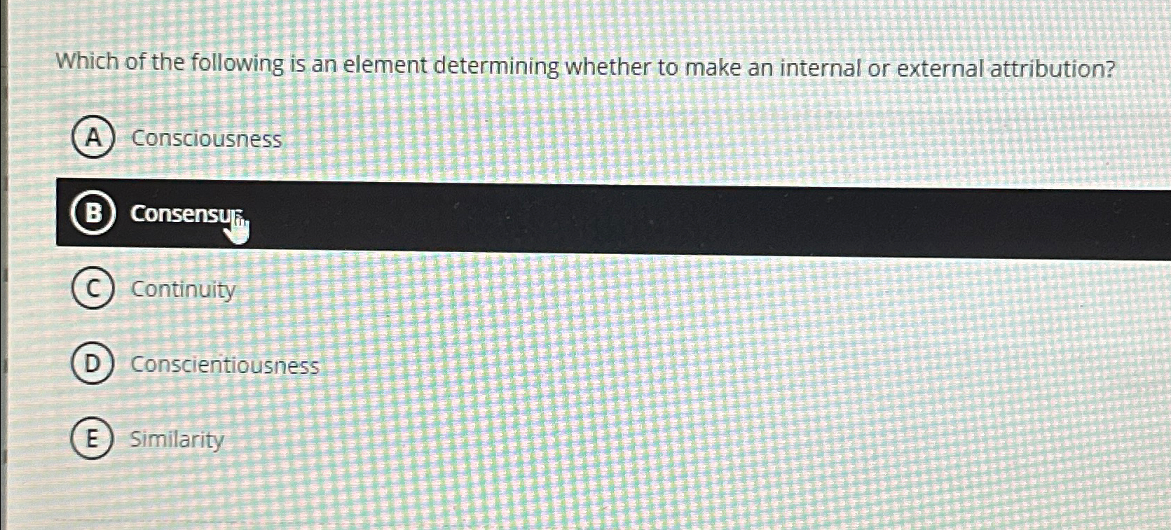 Solved Which of the following is an element determining | Chegg.com