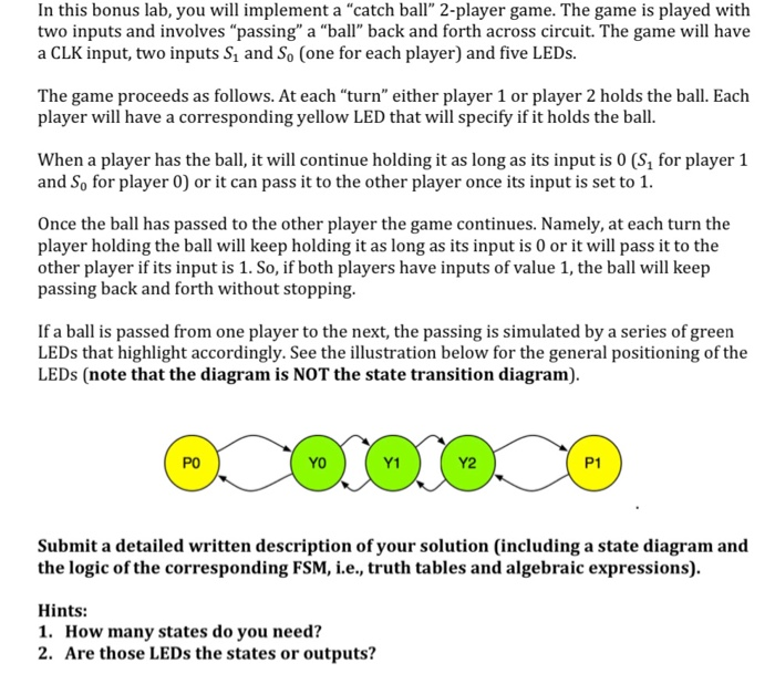 In this bonus lab, you will implement a "catch ball" | Chegg.com