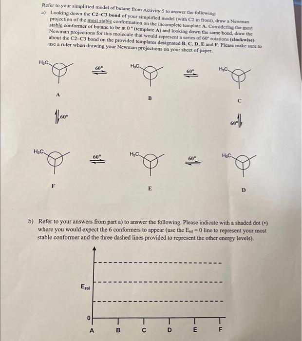 Solved Refer to your simplified model of butane from | Chegg.com