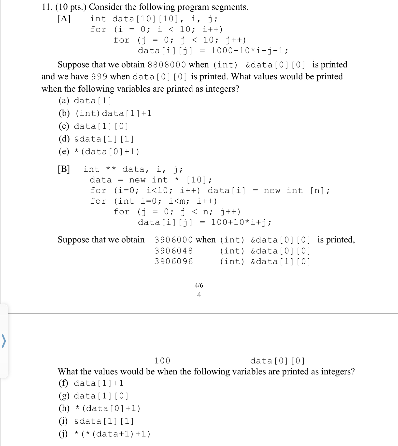 Solved (10 ﻿pts.) ﻿Consider the following program | Chegg.com