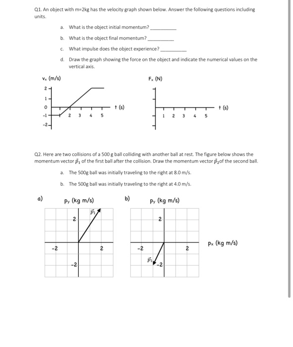 Solved Q1. An object with m=2kg has the velocity graph shown | Chegg.com