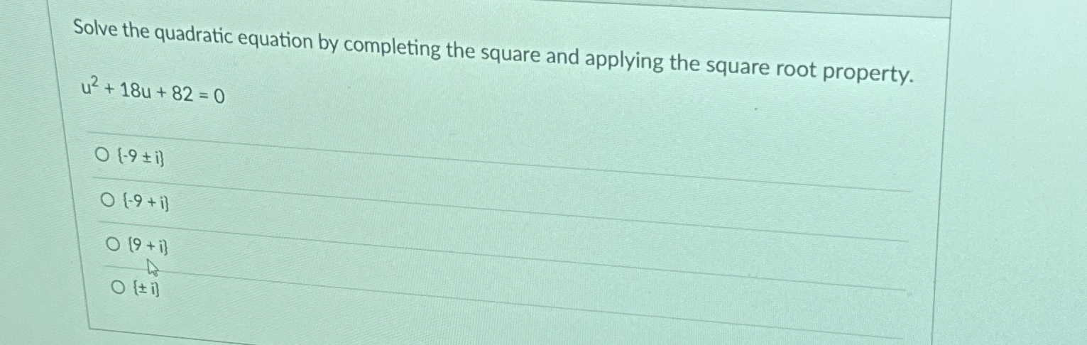 Solved Solve the quadratic equation by completing the square | Chegg.com