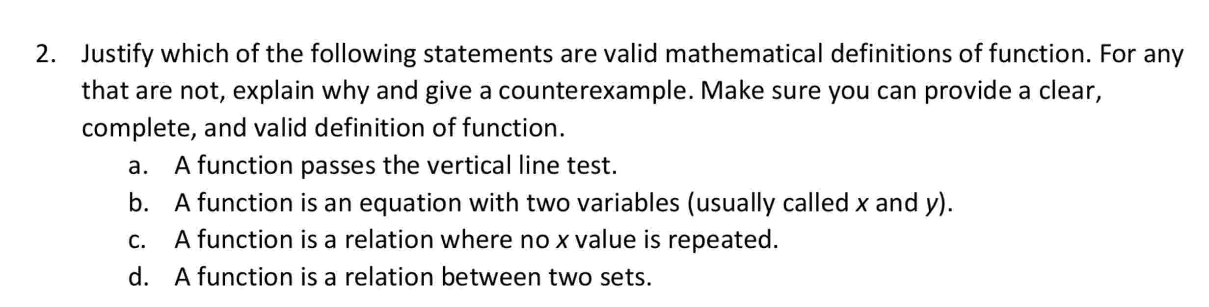 2. ﻿Justify which of the following statements are | Chegg.com
