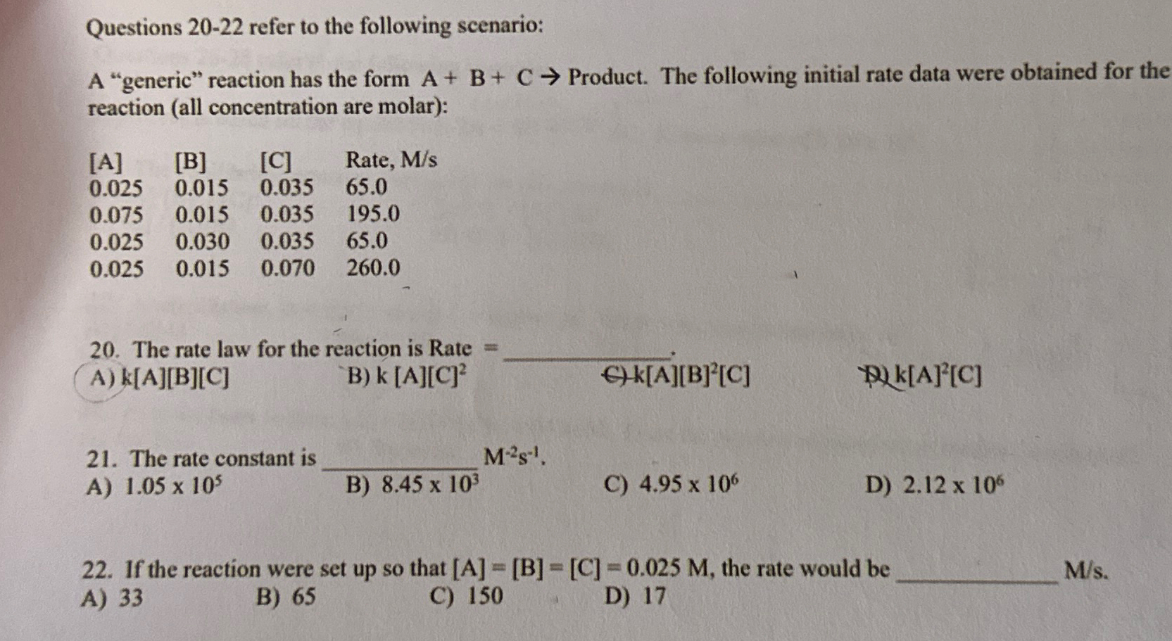 Solved Questions 20-22 ﻿refer to the following scenario:A | Chegg.com