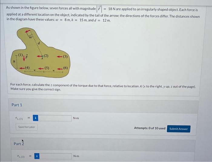 Solved As shown in the figure below, seven forces all with | Chegg.com