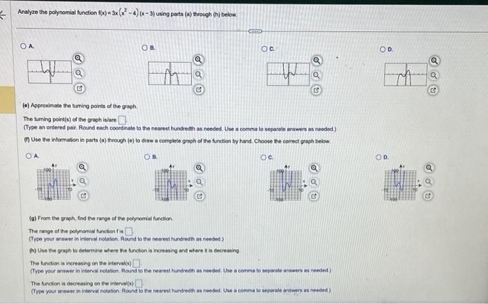 Solved Analyze the polynomial function f(x)=3x(x2−4)(x−3) | Chegg.com