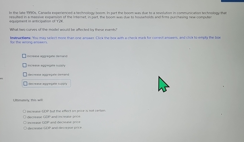 Solved In the late 1990 ﻿s, ﻿Canada experienced a technology | Chegg.com