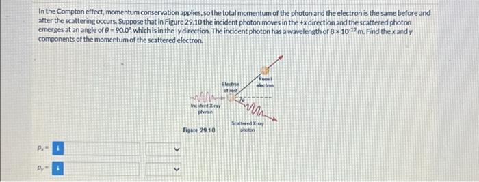 Solved In the Compton effect, momentum conservation applies, | Chegg.com
