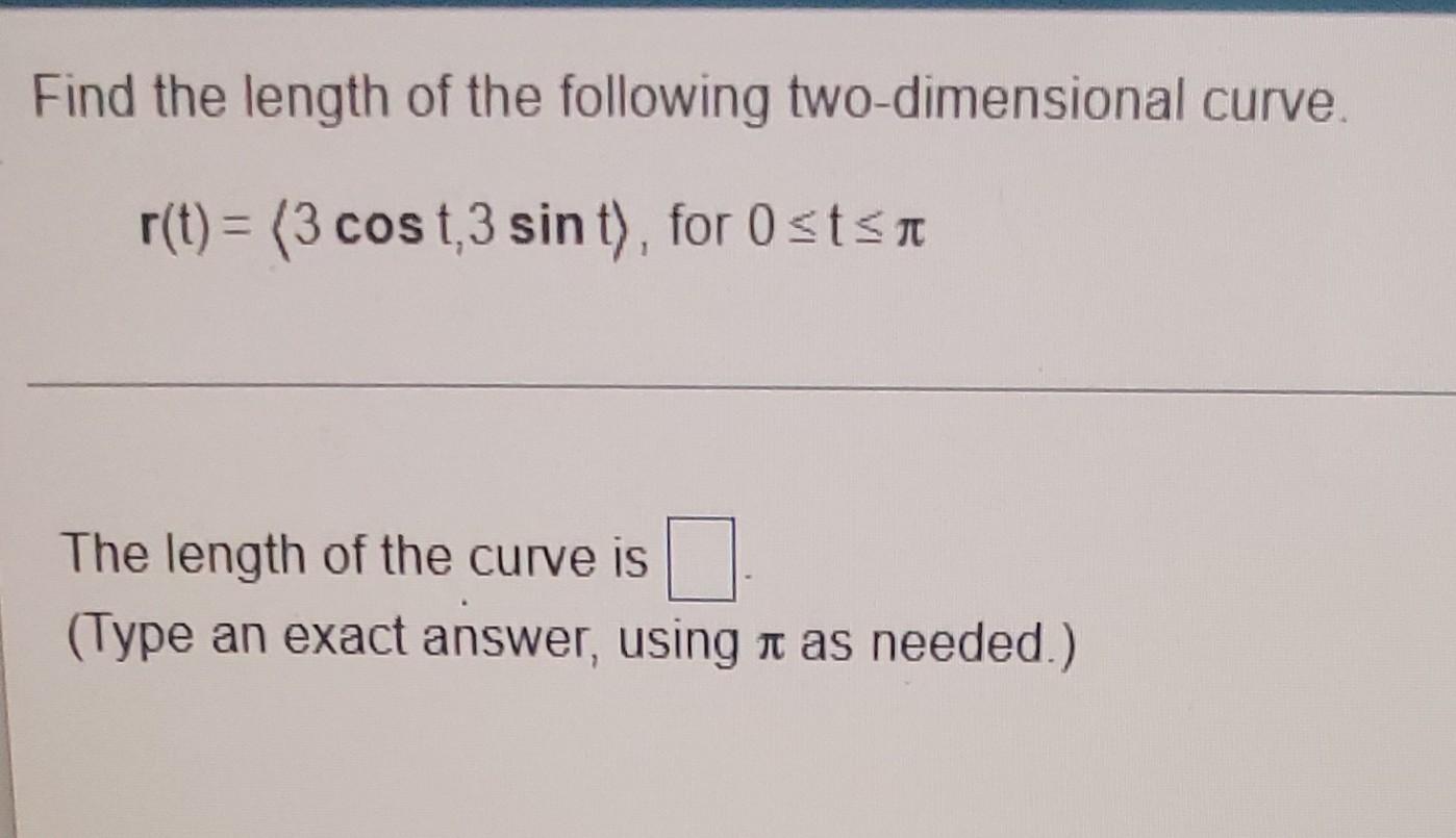 Solved Find the length of the following two-dimensional | Chegg.com