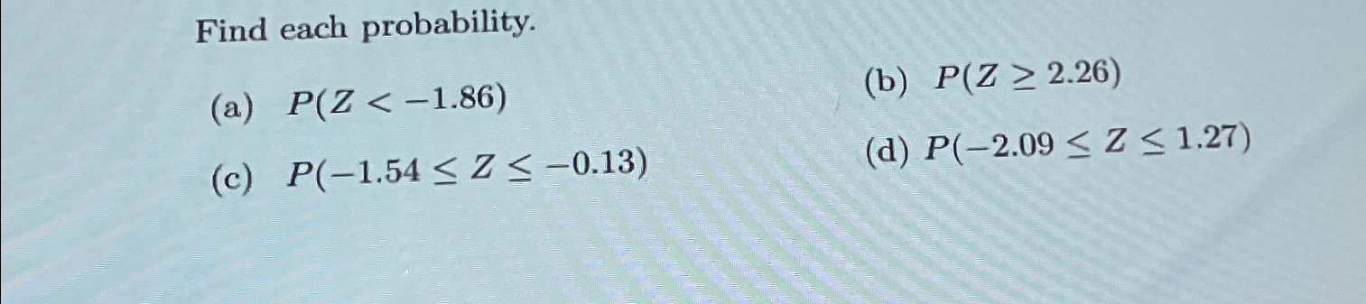 Solved Find each | Chegg.com