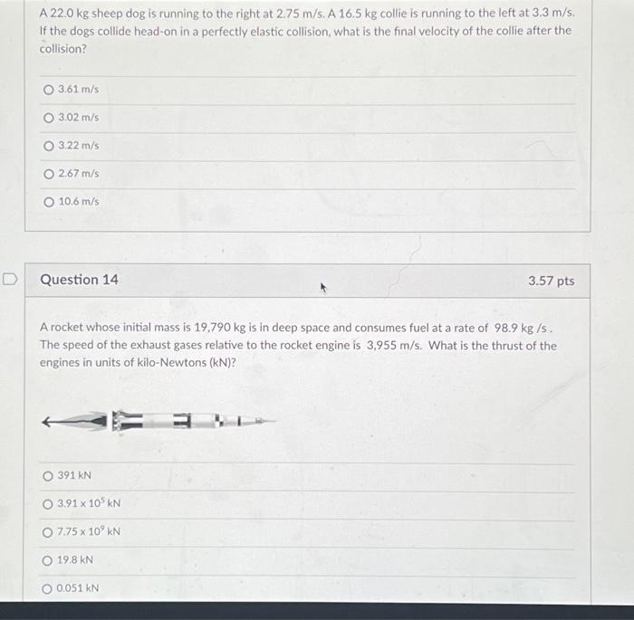 Solved A \\( 22.0 \\mathrm{~kg} \\) sheep dog is running to | Chegg.com