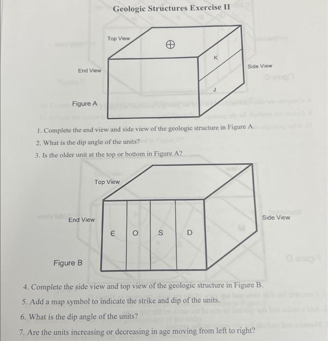 Solved Geologic Structures Exercise II 1. Complete the end | Chegg.com