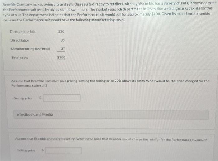 Solved 3 Part Question1 Selling Price Usinf Cost Plus 