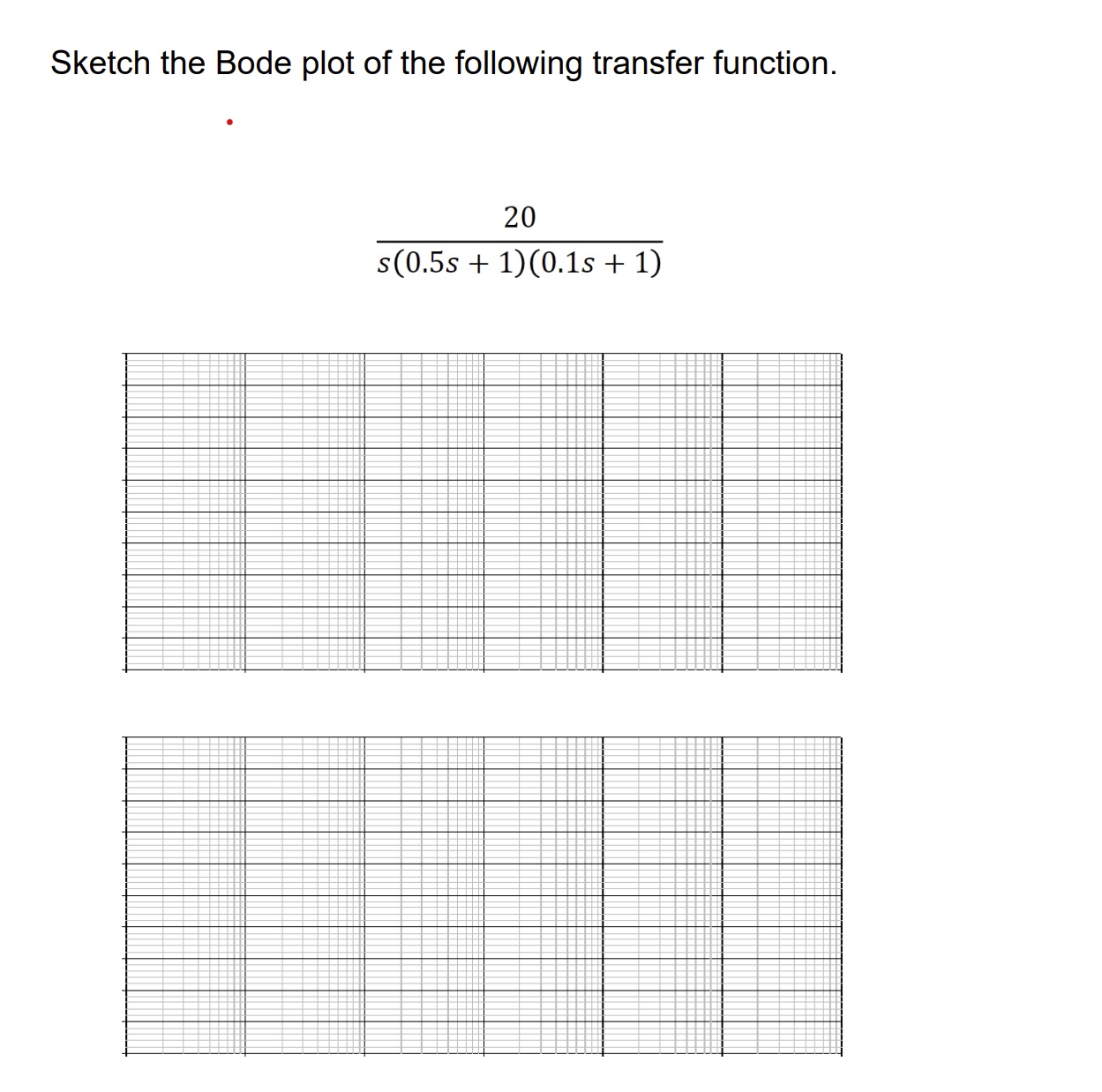 Solved Sketch the Bode plot of the following transfer | Chegg.com