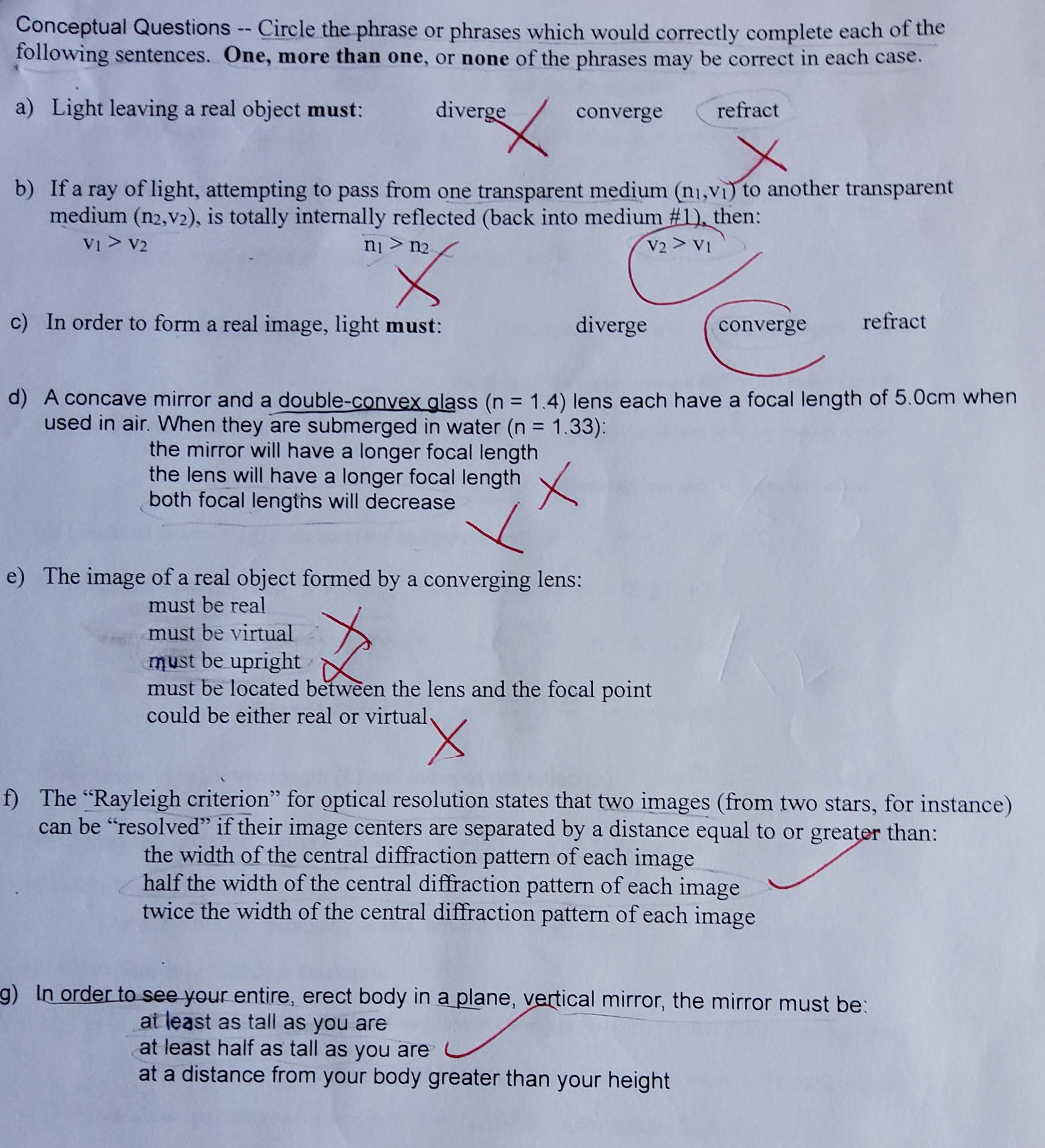Solved Conceptual Questions -- ﻿Circle the phrase or phrases | Chegg.com