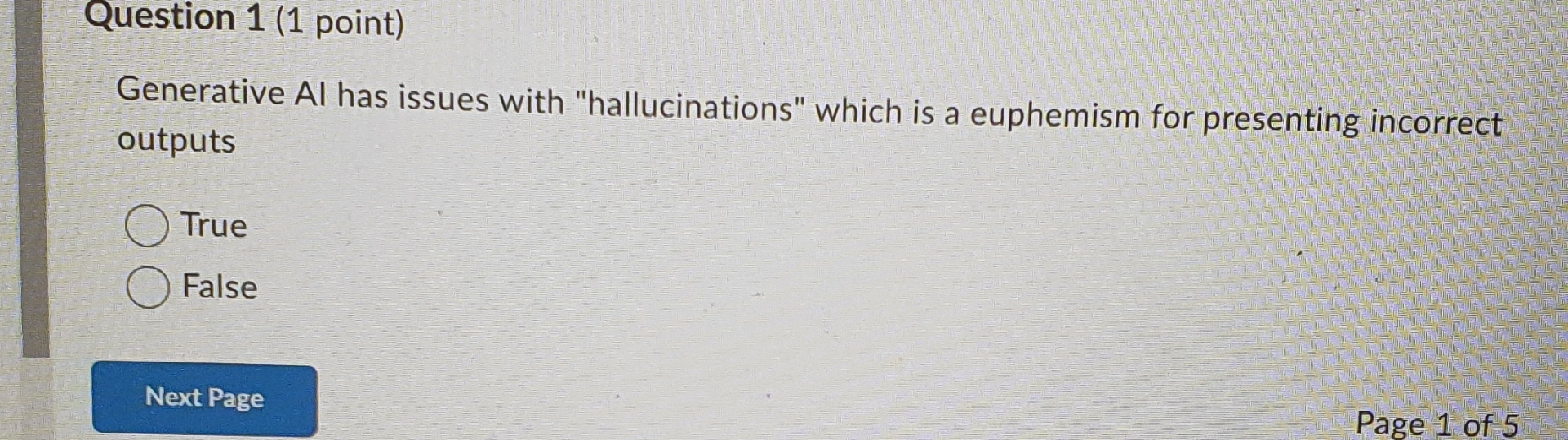 Solved Question 1 (1 ﻿point)Generative Al has issues with | Chegg.com