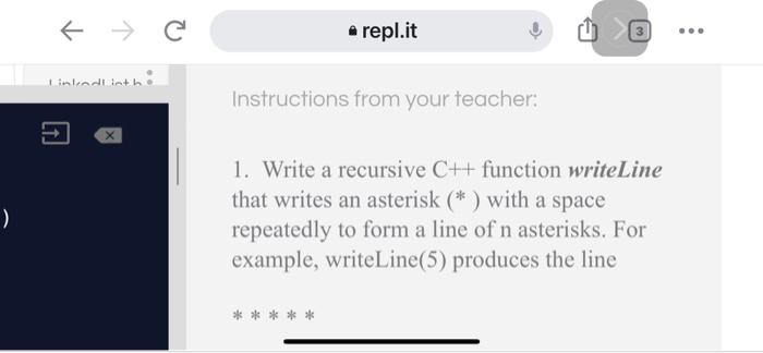 Solved с repl.it Instructions from your teacher: ) 1. Write | Chegg.com