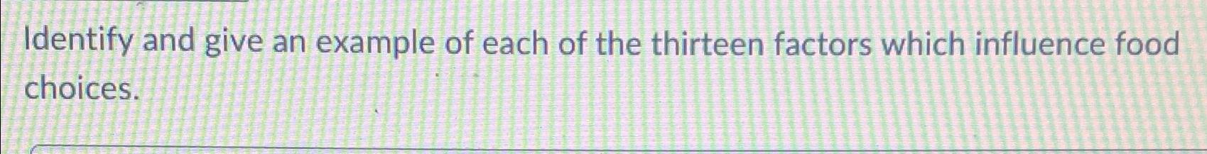 Solved Identify and give an example of each of the thirteen | Chegg.com