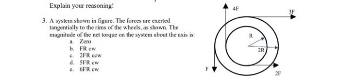 Solved 4F 3F Explain your reasoning! 3. A system shown in | Chegg.com