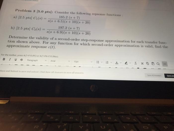 Solved Problem 3 (5.0 pts): Consider the following reponse | Chegg.com Solved Problem 3 (5.0 pts): Consider the following reponse | Chegg.com