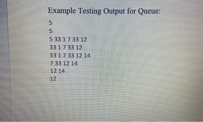 Solved make queue print out correctly from display function | Chegg.com