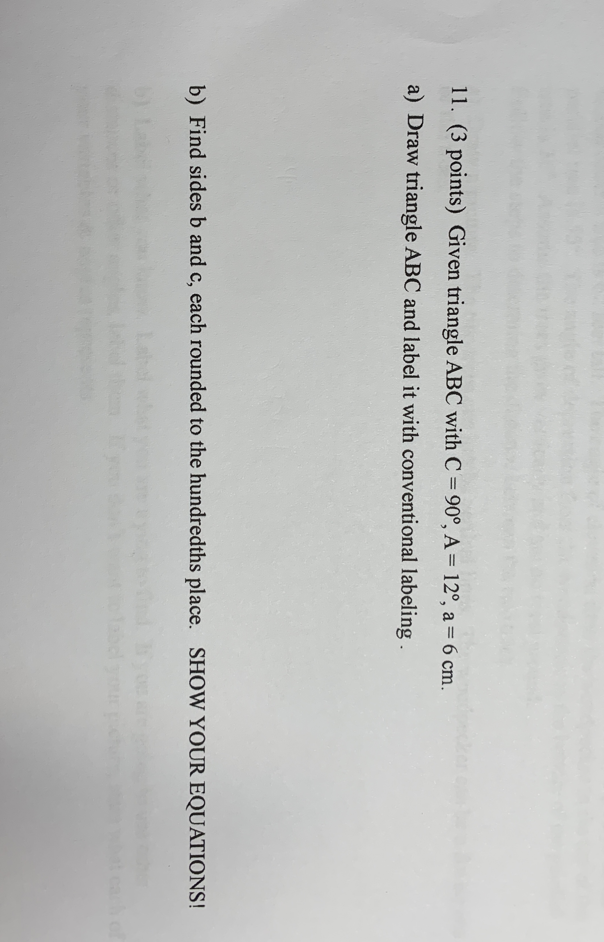 Solved (3 ﻿points) ﻿Given triangle ABC with | Chegg.com