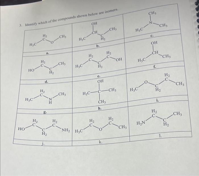 Solved 3. Identify which of the compounds shown below are | Chegg.com