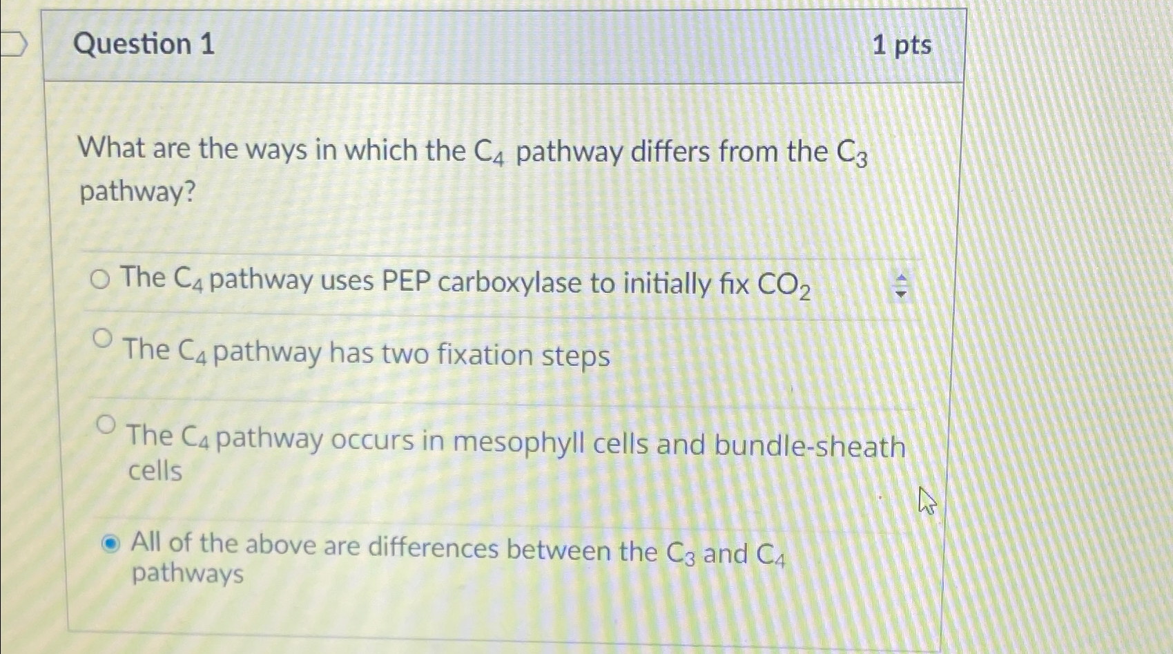 Solved Question 11ptsWhat are the ways in which the C4 | Chegg.com