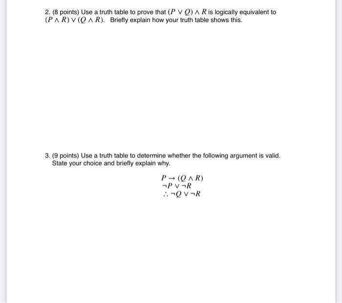 Solved 2. (8 points) Use a truth table to prove that \\( (P | Chegg.com Solved 2. (8 points) Use a truth table to prove that \\( (P | Chegg.com