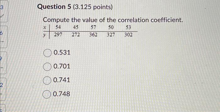 Compute the value of the correlation coefficient. | Chegg.com