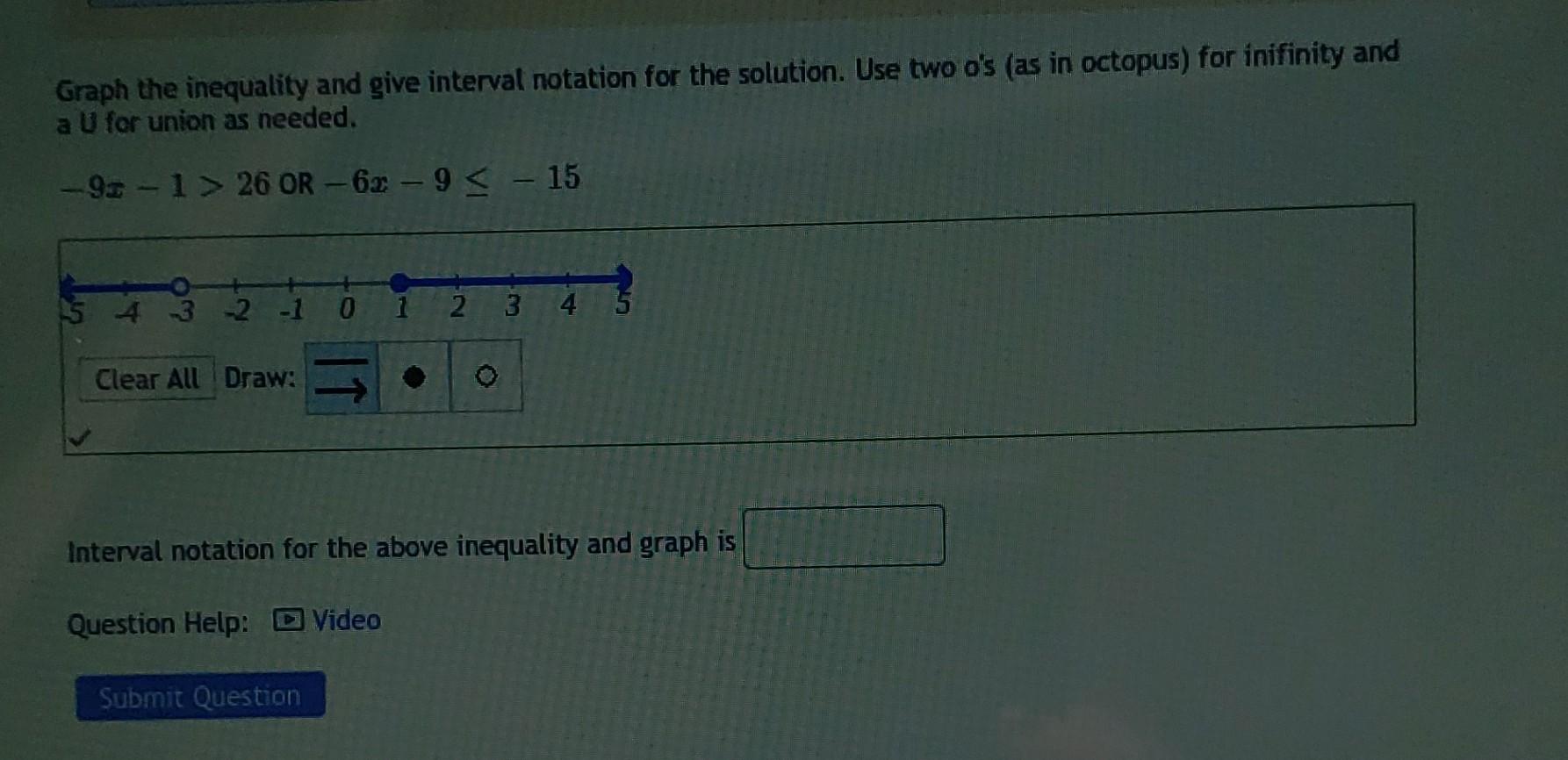 Solved Graph the inequality and give interval notation for | Chegg.com