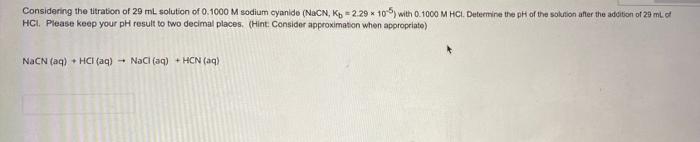 Solved Considering the titration of 29 mL solution of 0.1000 | Chegg.com