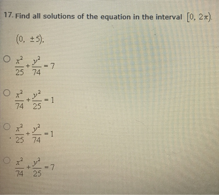 Solved Find all solutions of the equation in the interval | Chegg.com