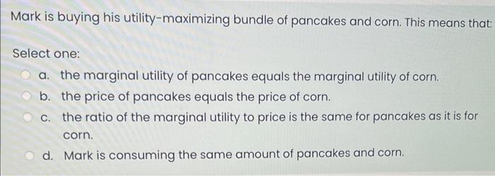 Solved Mark is buying his utility-maximizing bundle of | Chegg.com