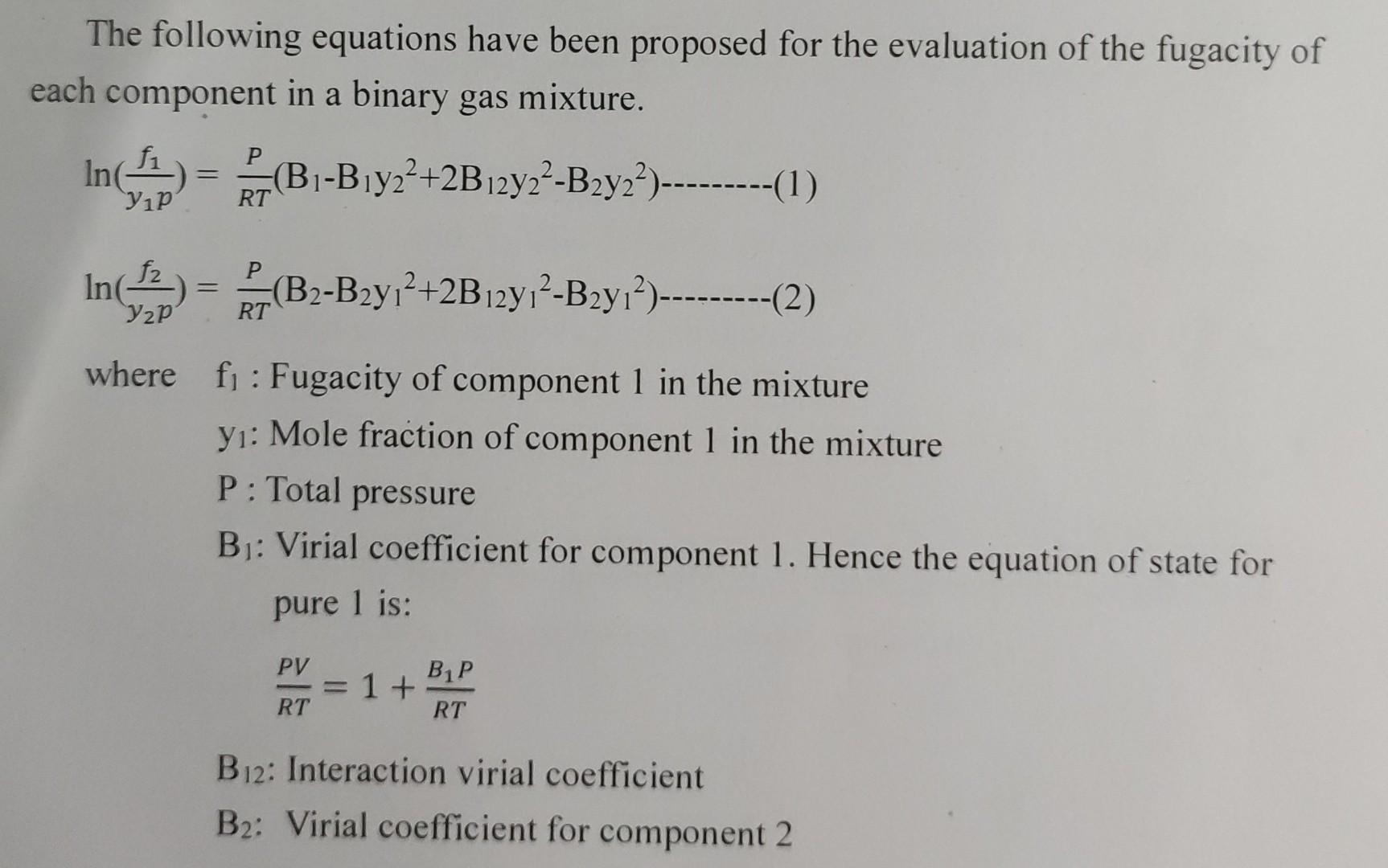 Solved The following equations have been proposed for the | Chegg.com